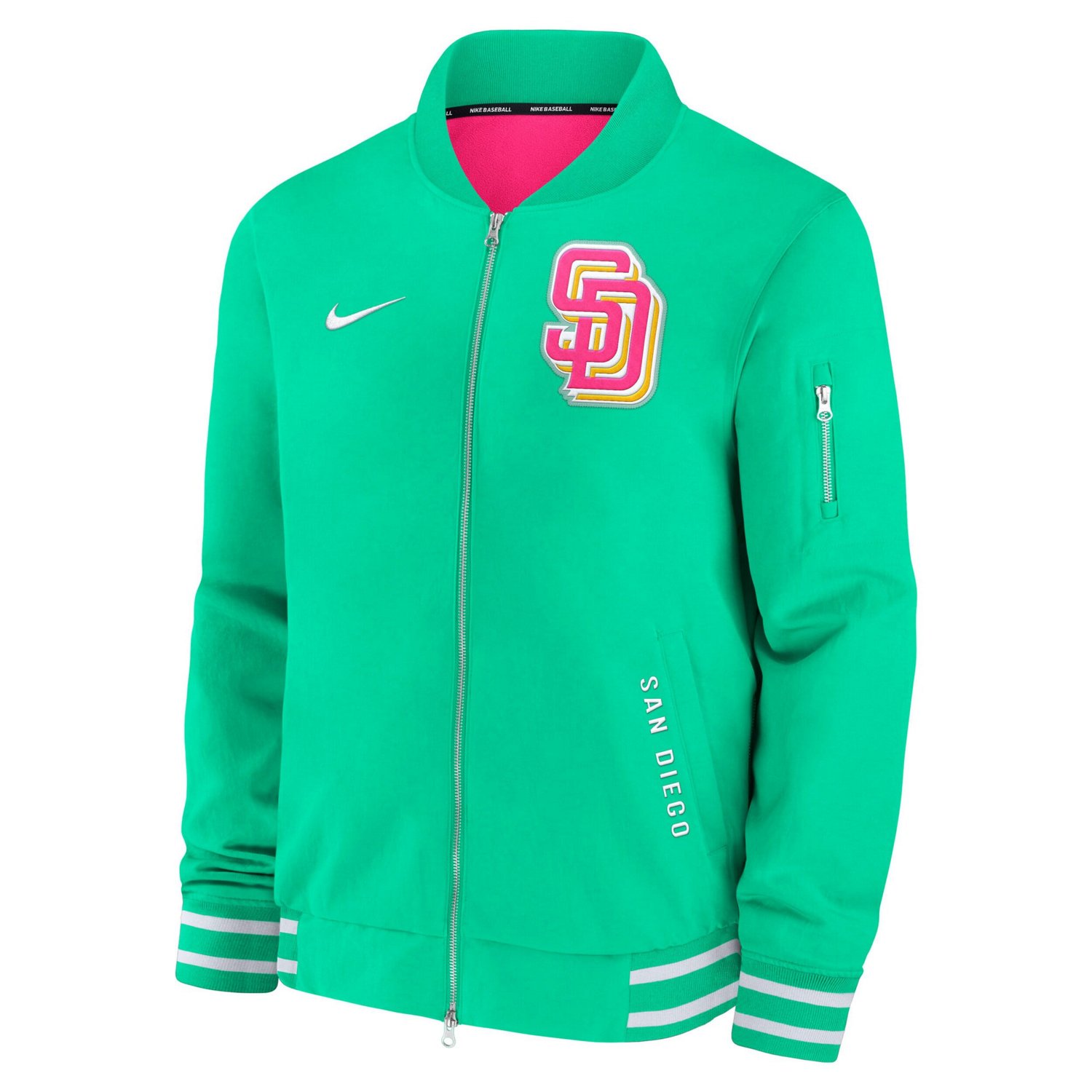 Nike Green San Diego Padres Authentic Collection City Connect Full-Zip ...
