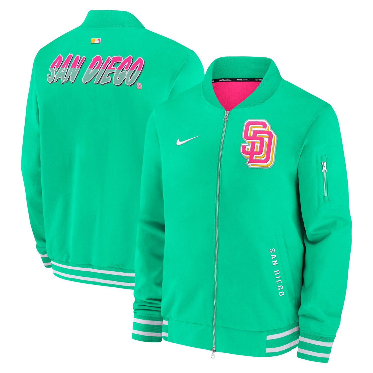 Nike Green San Diego Padres Authentic Collection City Connect Full-Zip ...