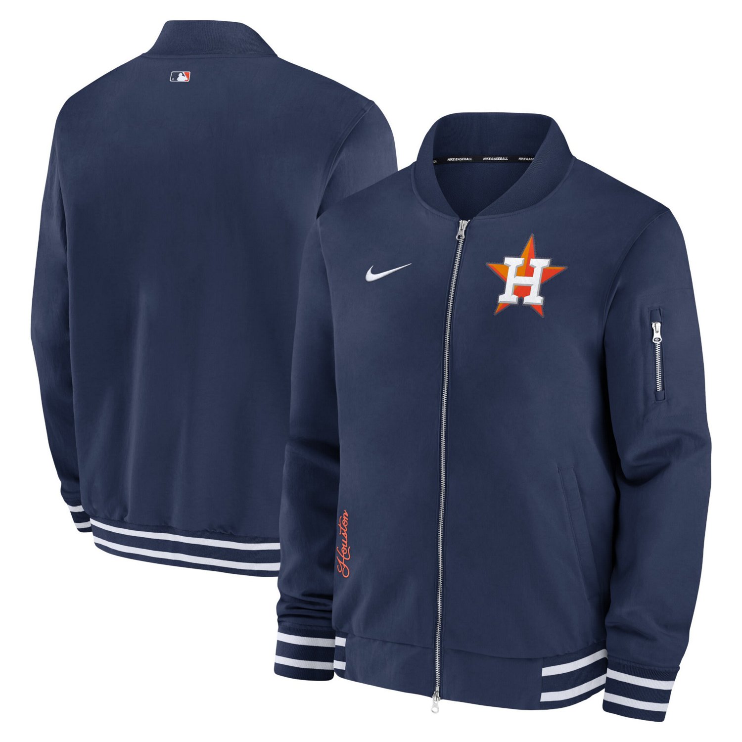 Nike Houston Astros Authentic Collection Full-Zip Bomber Jacket | Academy