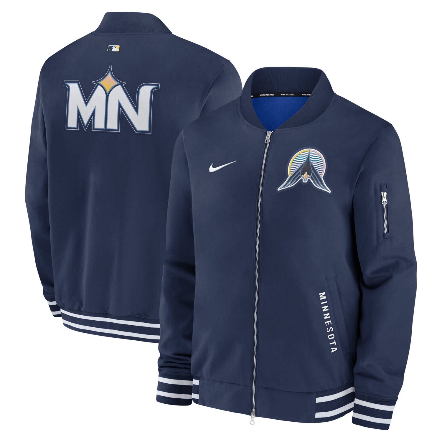 Nike Minnesota Twins Authentic Collection City Connect Full-Zip Bomber ...
