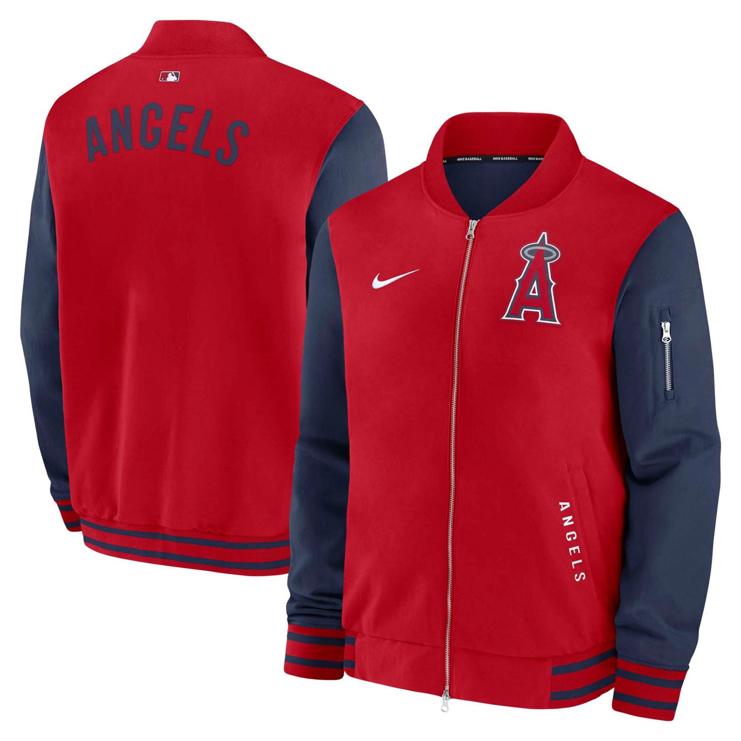 Nike Navy Los Angeles Angels Authentic Collection Dugout Full-Zip ...