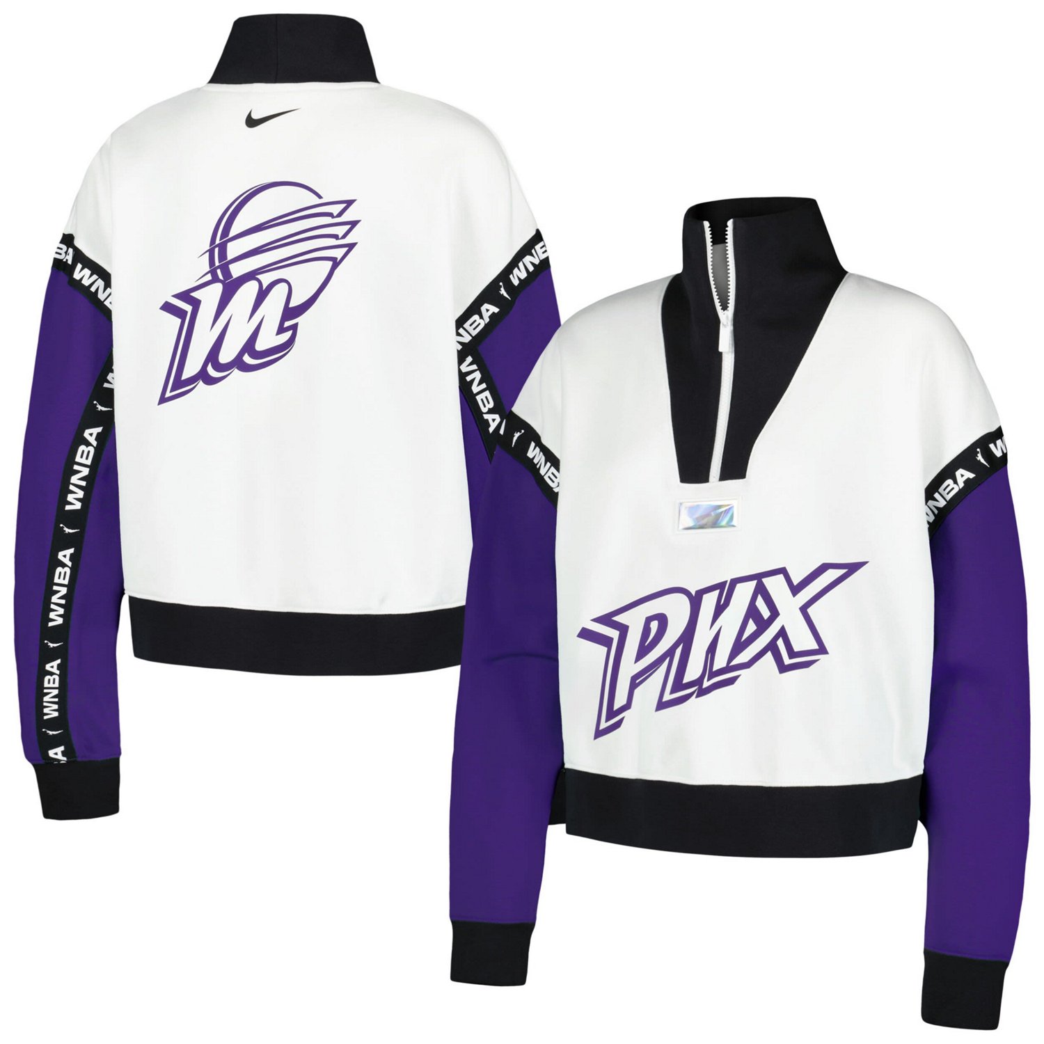 Nike Phoenix Mercury Buzzer Beaters Satin Stitch Quarter-Zip Pullover ...