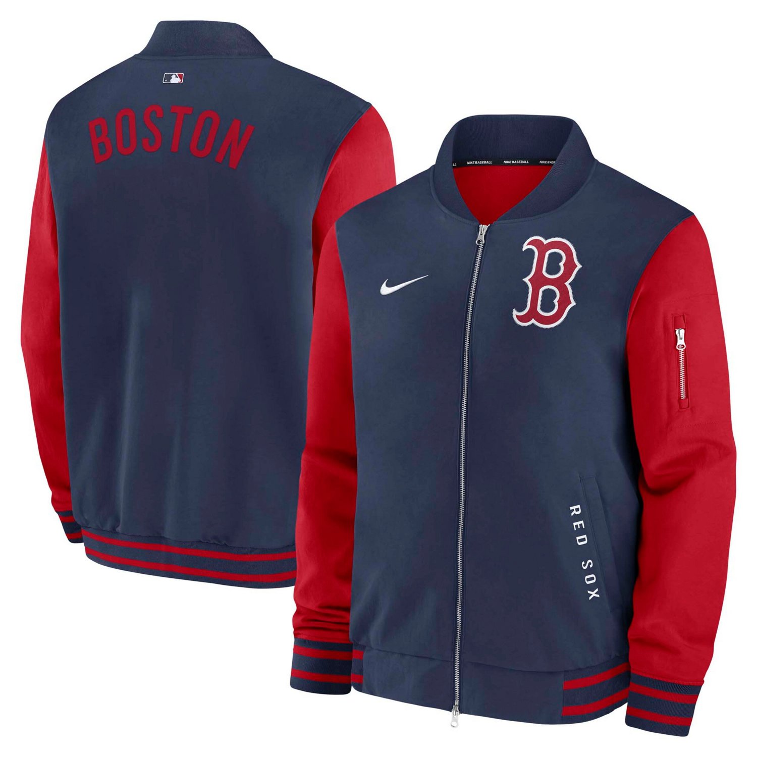 Nike Red Boston Red Sox Authentic Collection Dugout Full-Zip Bomber ...