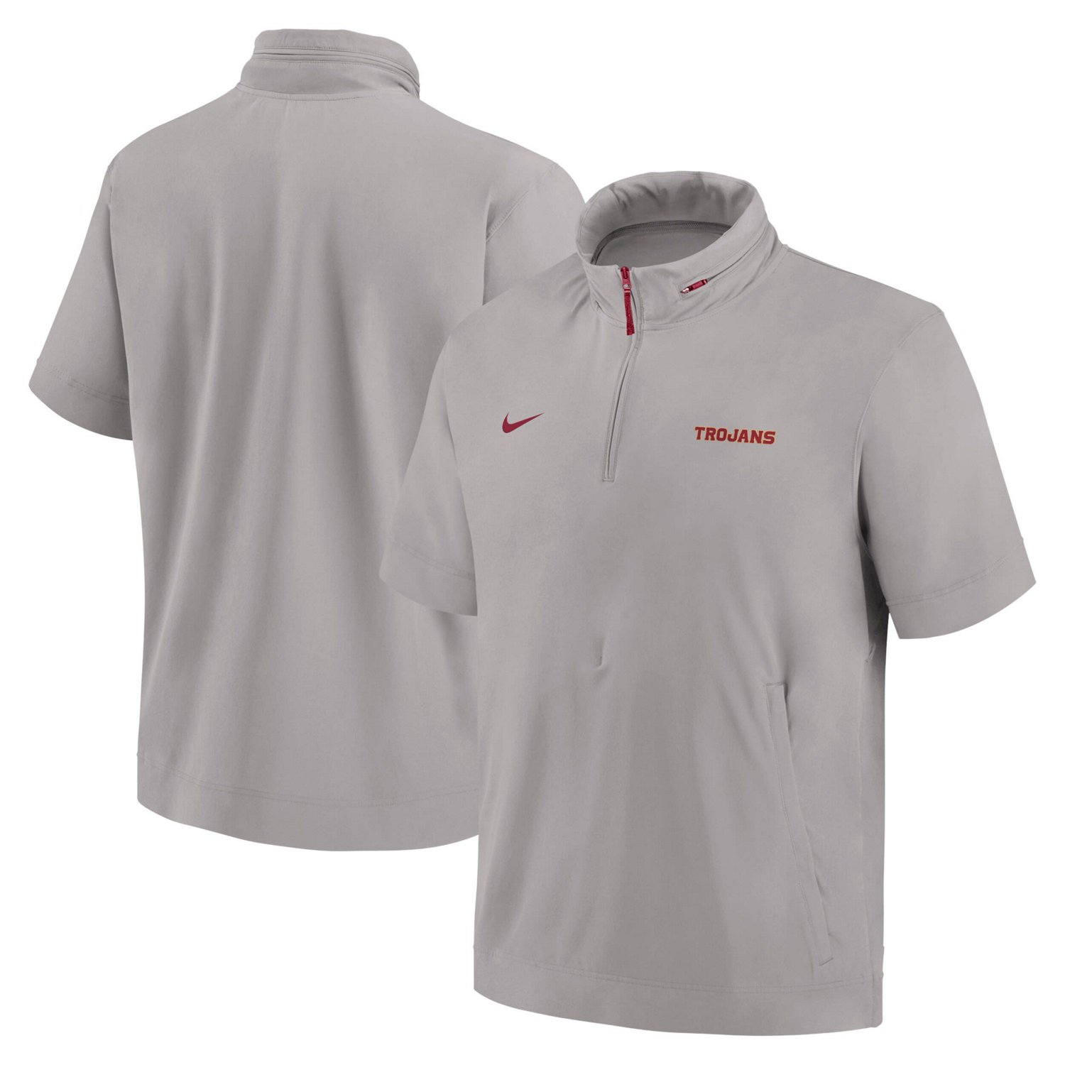 Nike USC Trojans 2024 Sideline Coach Short Sleeve Half-Zip Hoodie ...