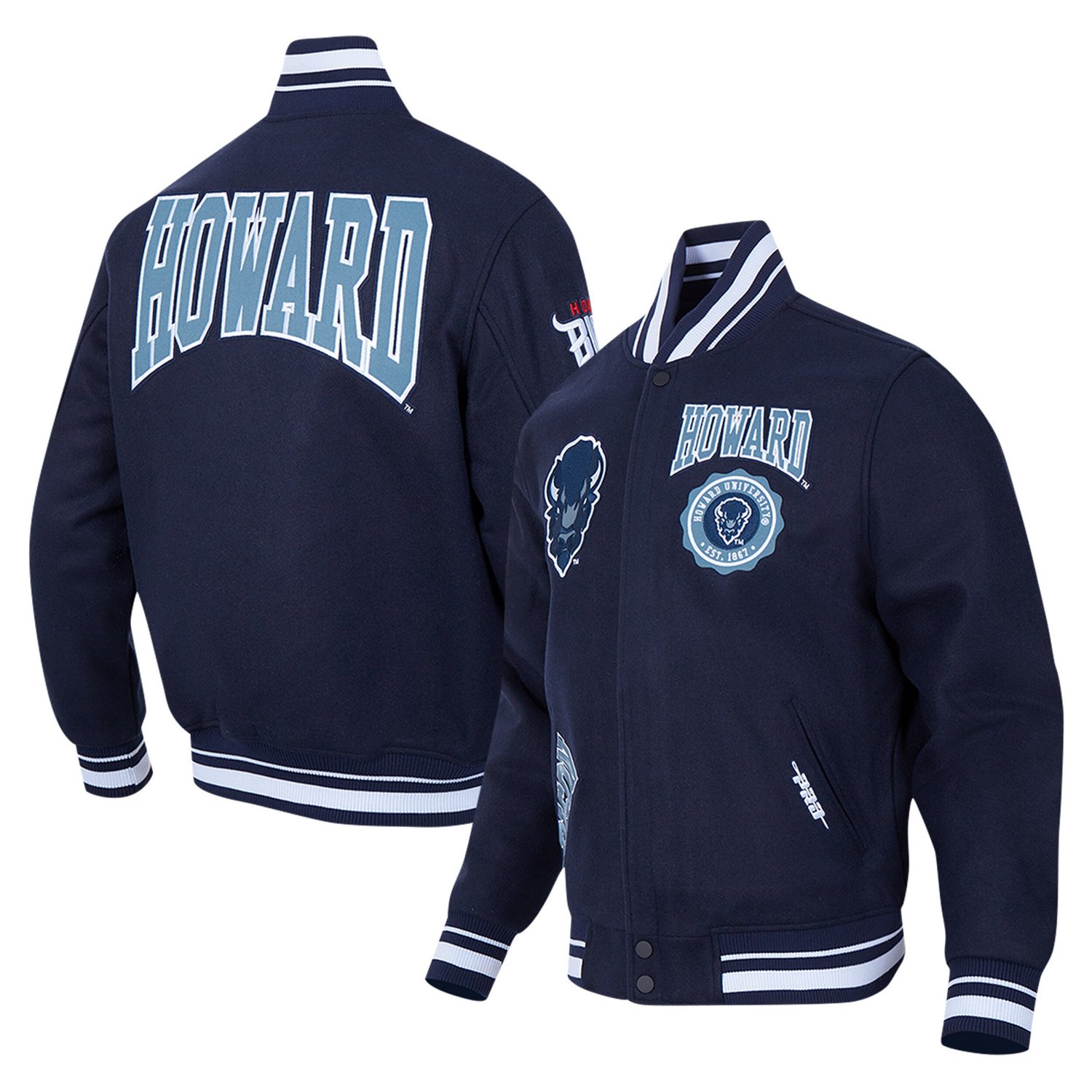 Pro Standard Howard Bison Crest Wool Full-Zip Jacket | Academy