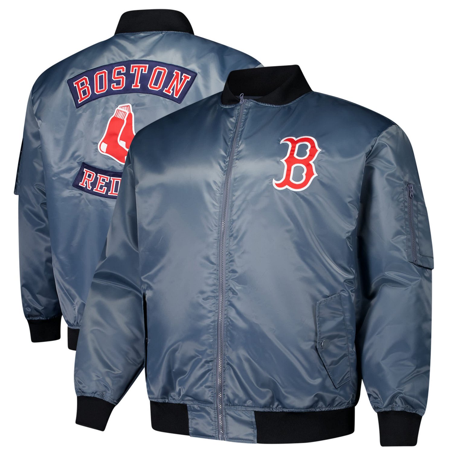 Profile Boston Sox Big Tall Full-Zip Bomber Jacket | Academy