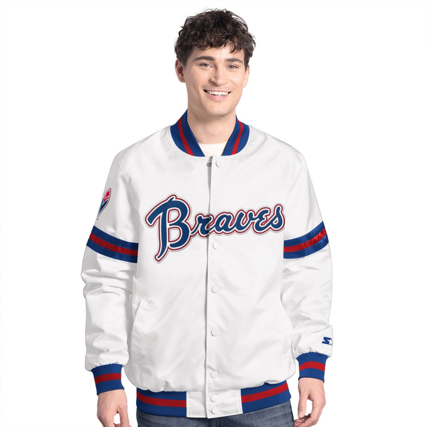 Starter Atlanta Braves Cooperstown Scout Full-Snap Varsity Jacket | Academy