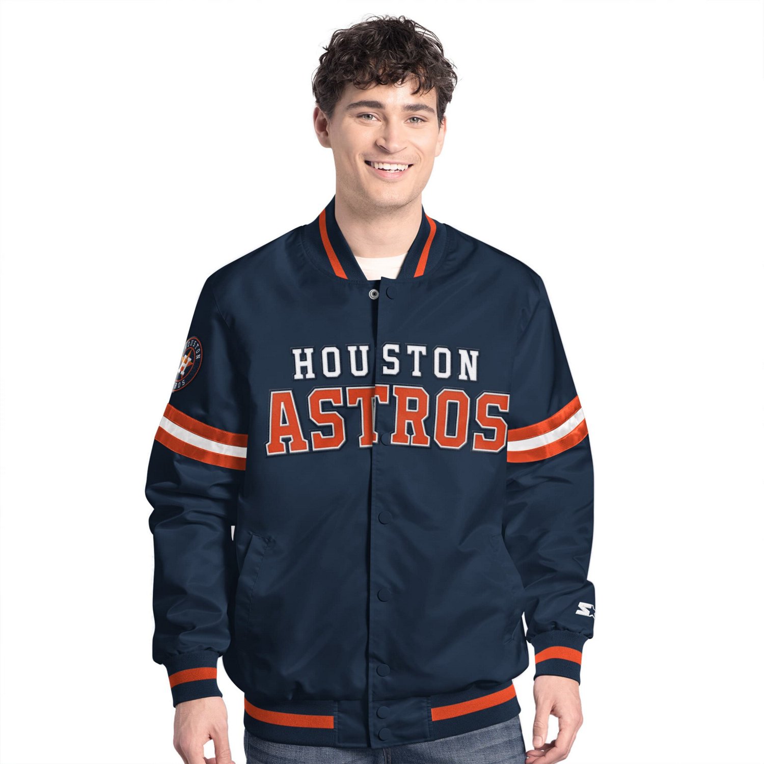 Starter Houston Astros Scout Full-Snap Varsity Jacket | Academy