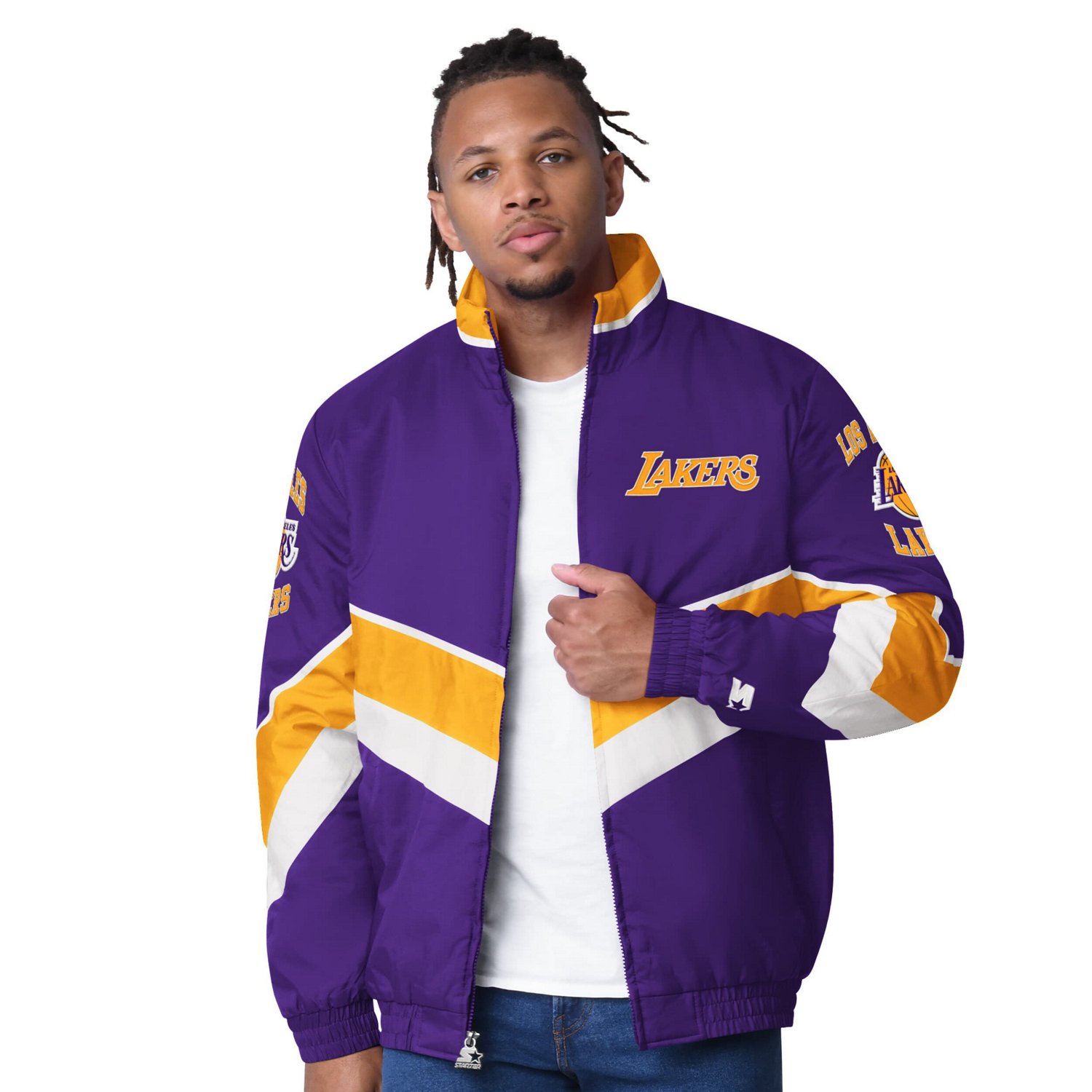 Starter Los Angeles Lakers Captain Oxford Full-Zip Jacket | Academy
