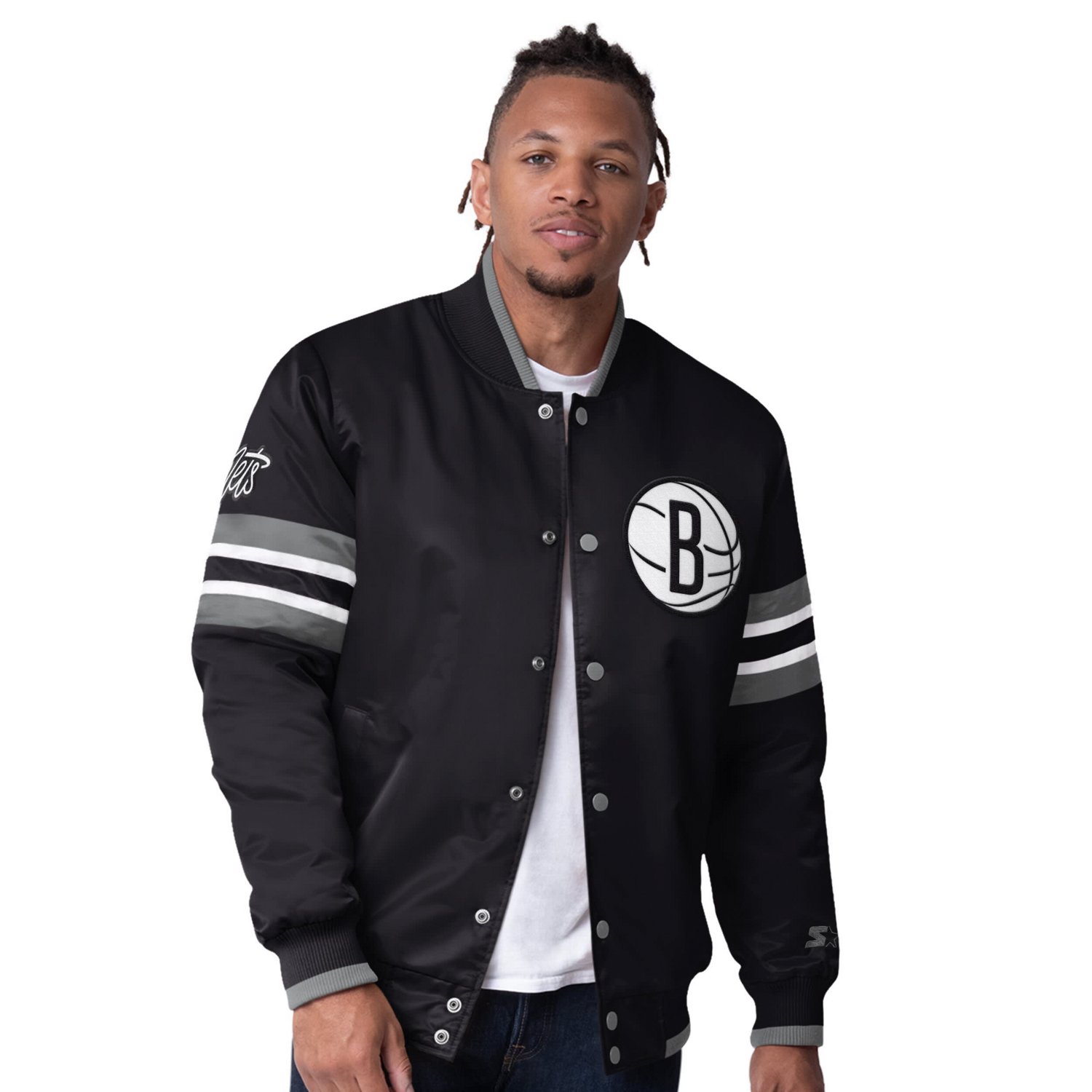 Starter Men's Brooklyn Nets Scout Varsity Full-Snap Jacket | Academy