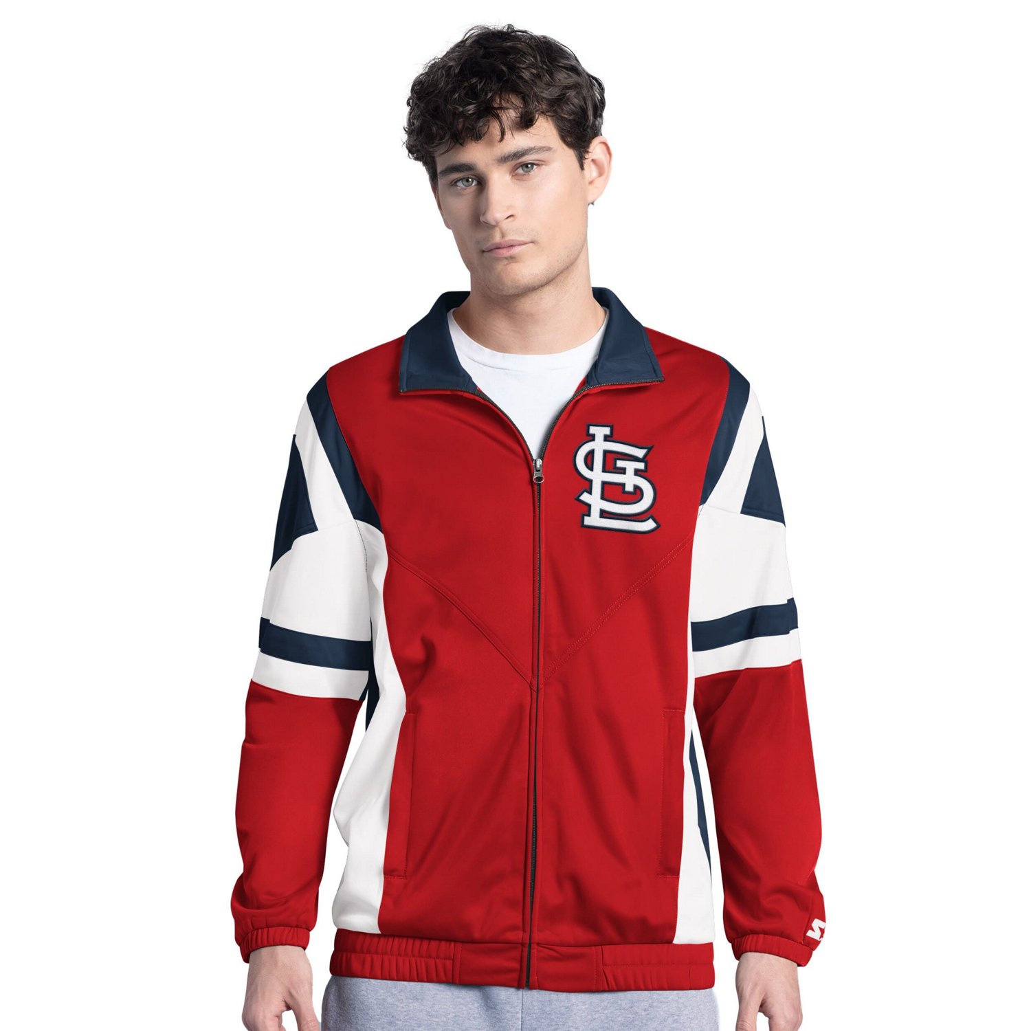 Starter Navy St Louis Cardinals Contender Tricot Full-Zip Track Jacket ...