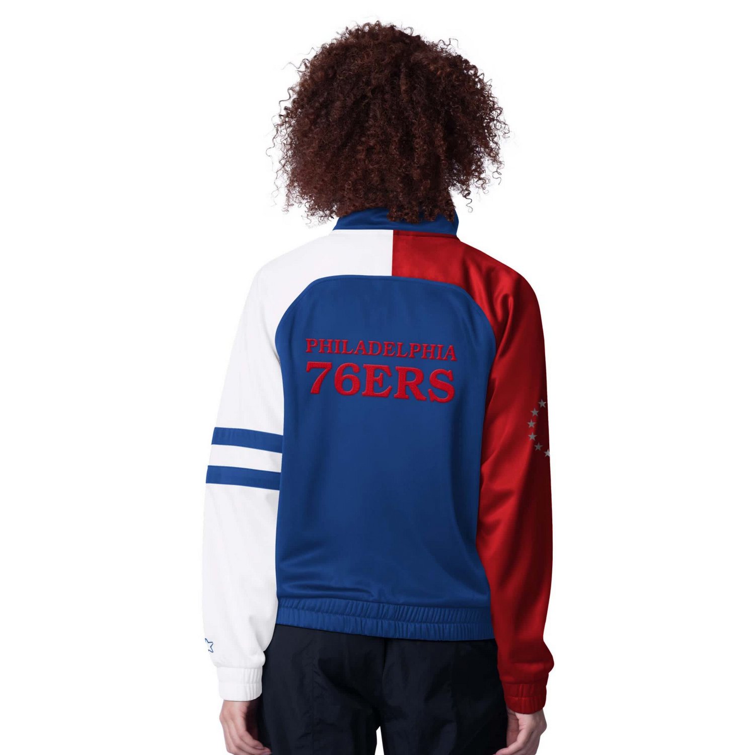 Starter Philadelphia 76ers Line Up Dolman Raglan Full-Zip Track Jacket ...