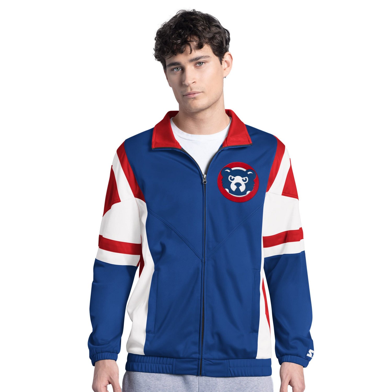 Starter Red Chicago Cubs Contender Tricot Full-Zip Track Jacket | Academy