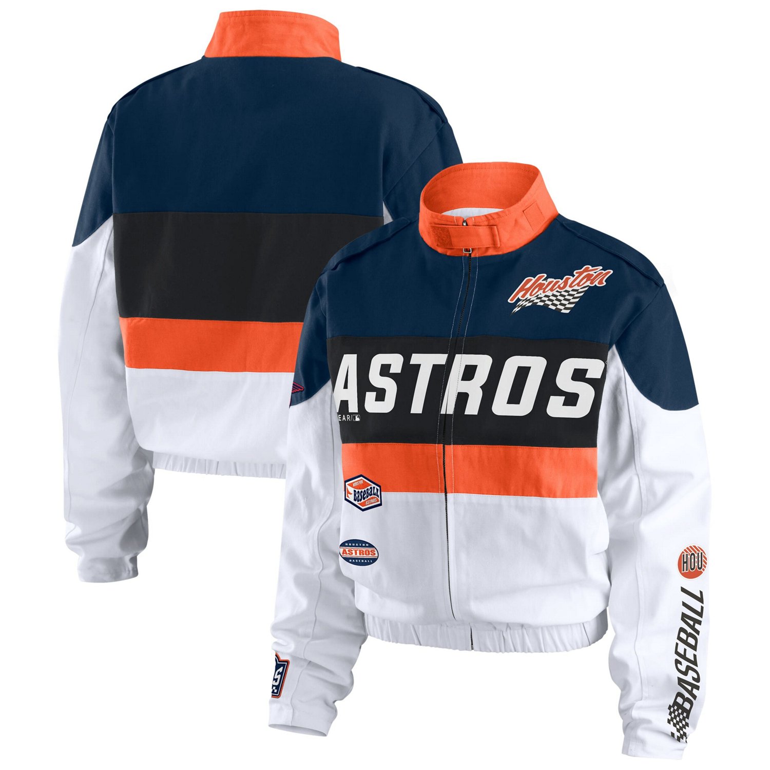 WEAR by Erin Andrews White Houston Astros Racing Full-Zip Jacket | Academy