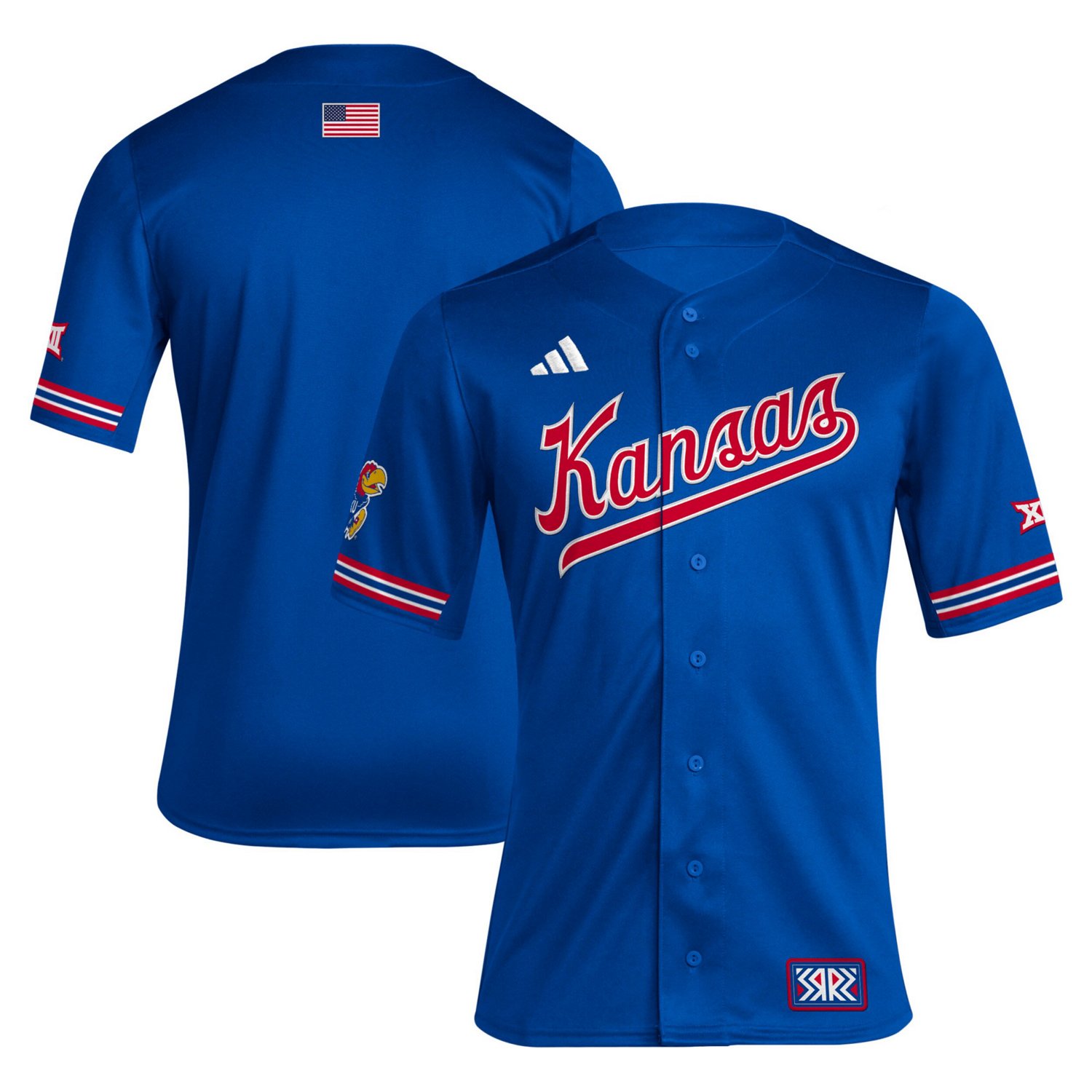 adidas Kansas Jayhawks Reverse Retro Replica Baseball Jersey | Academy