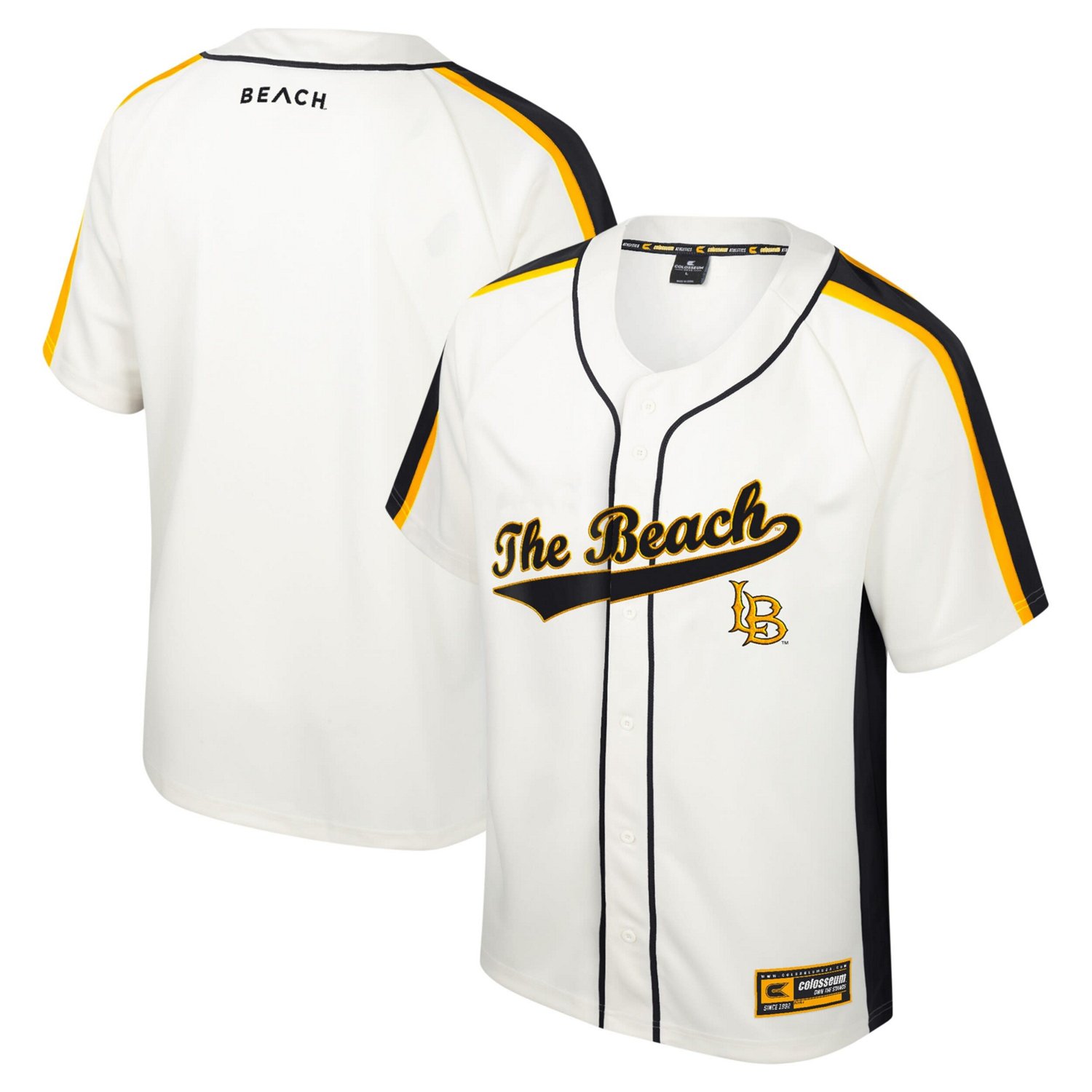 Colosseum Cal State Long Beach The Beach Ruth Button-Up Baseball Jersey ...