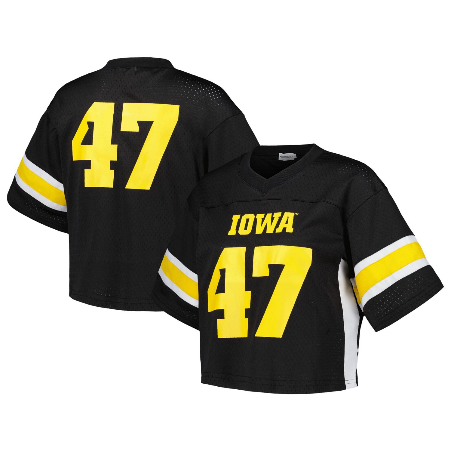 Established Co 47 Iowa Hawkeyes Fashion Boxy Cropped Football Jersey ...