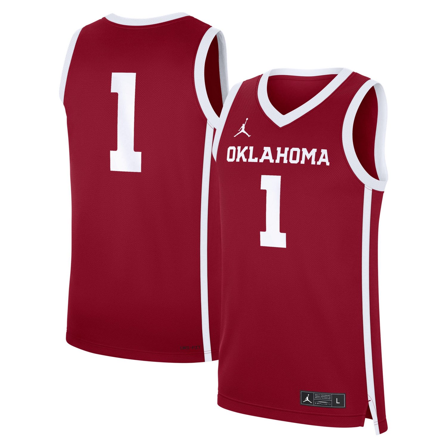 Jordan Brand Oklahoma Sooners 1 Road Replica Basketball Jersey | Academy