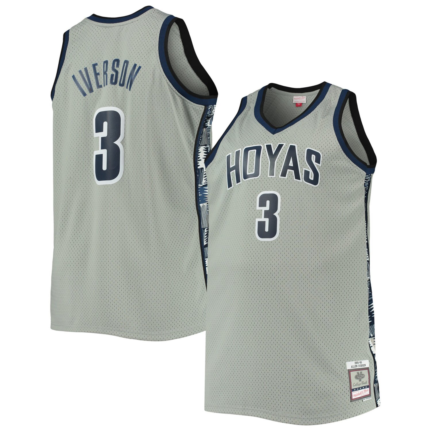 Mitchell Ness Allen Iverson Georgetown Hoyas Big Tall 1995/96 Replica ...