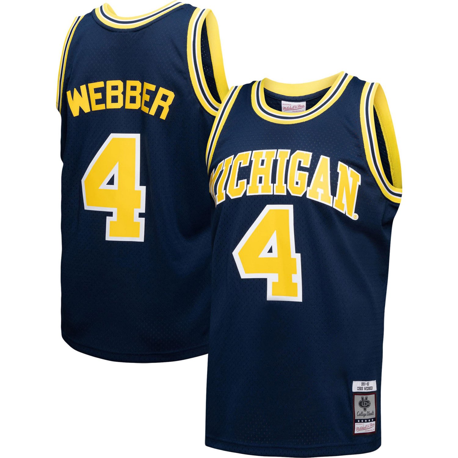 Mitchell Ness Chris Webber Michigan Wolverines 1991/92 College Vault ...