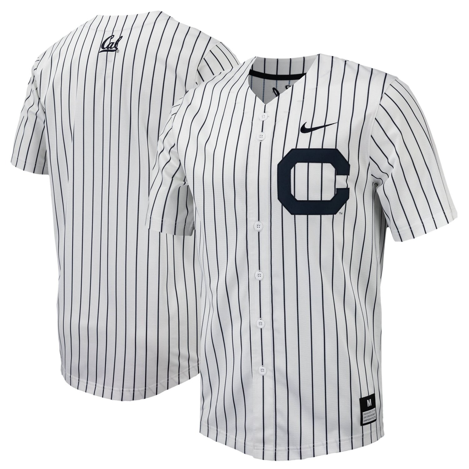 Nike /Navy Cal Bears Pinstripe Replica Full-Button Baseball Jersey ...