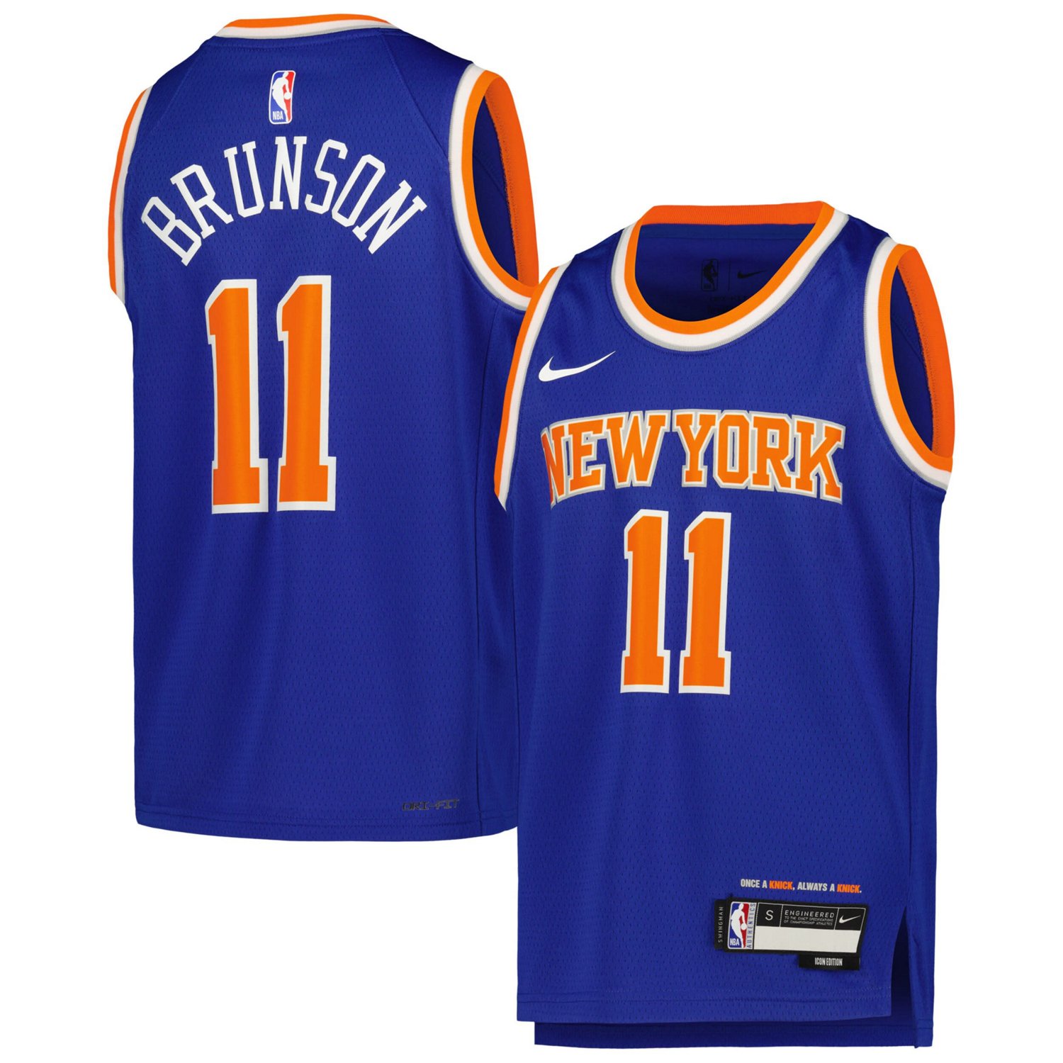 Youth Nike Jalen Brunson New York Knicks Swingman Jersey - Icon Edition ...