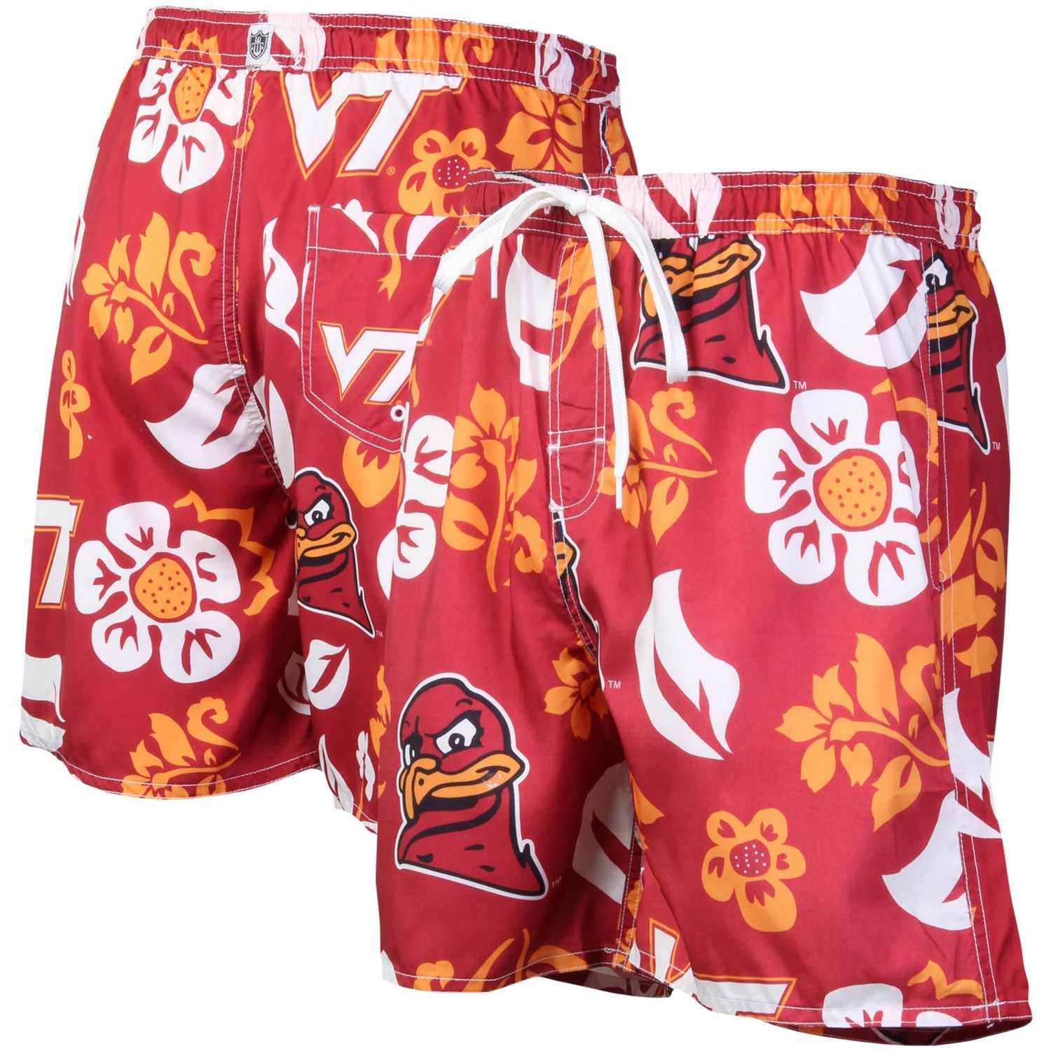 Wes Willy Virginia Tech Hokies Floral Volley Logo Swim Trunks | Academy