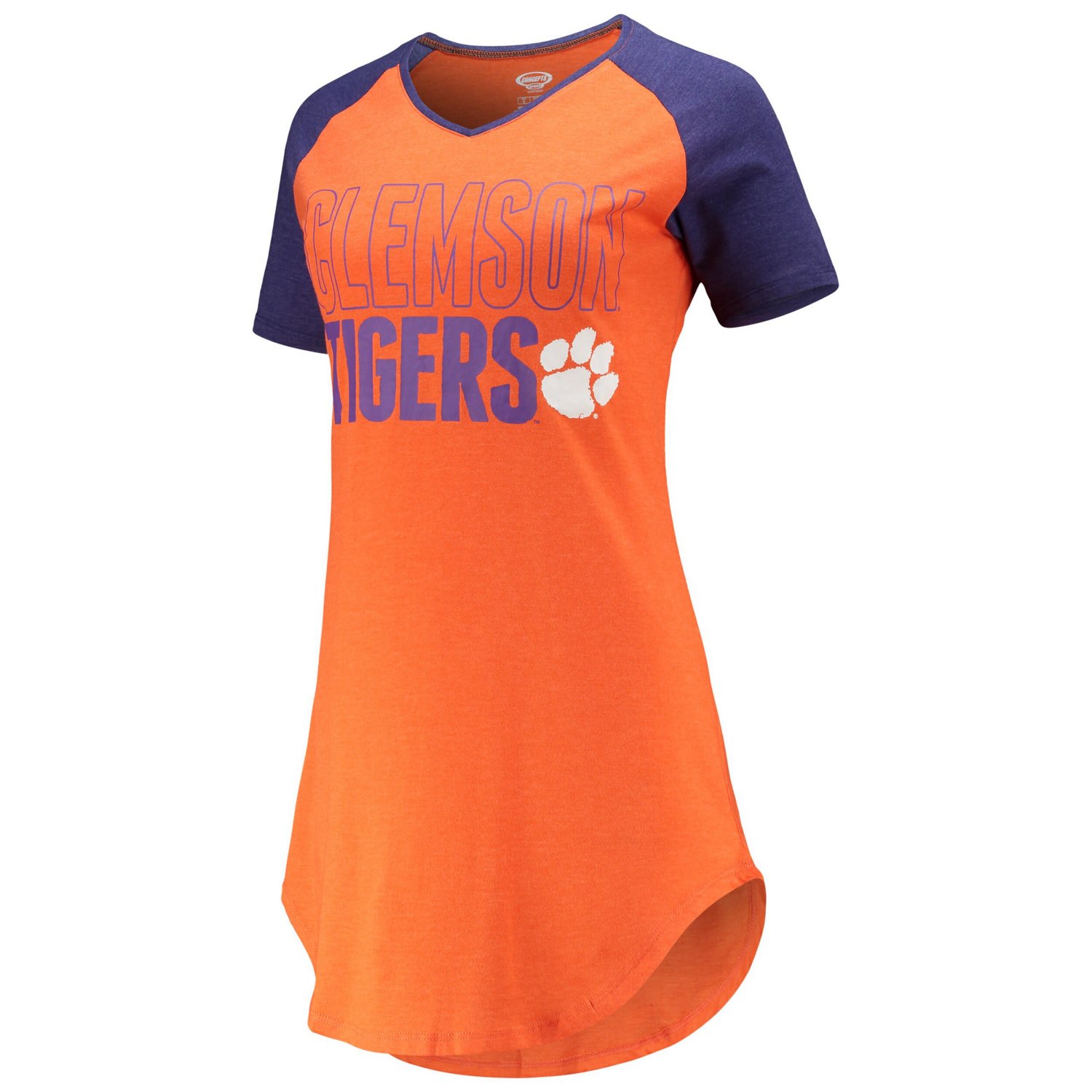 Concepts Sport Purple Clemson Tigers Raglan V Neck Nightshirt Academy