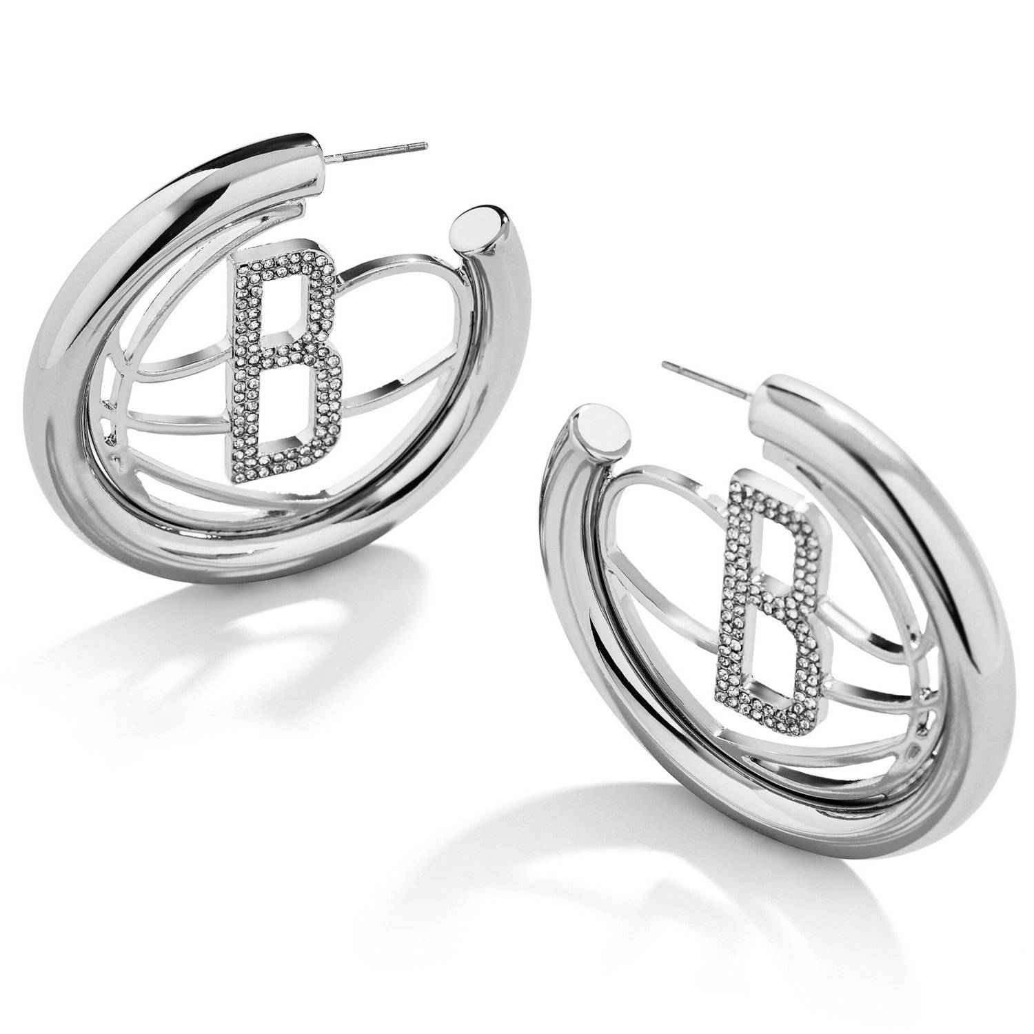 BaubleBar Brooklyn Nets Logo Large Hoop Earrings | Academy