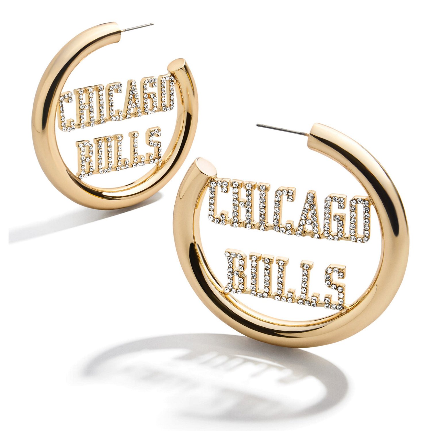 BaubleBar Chicago Bulls Logo Large Hoop Earrings | Academy