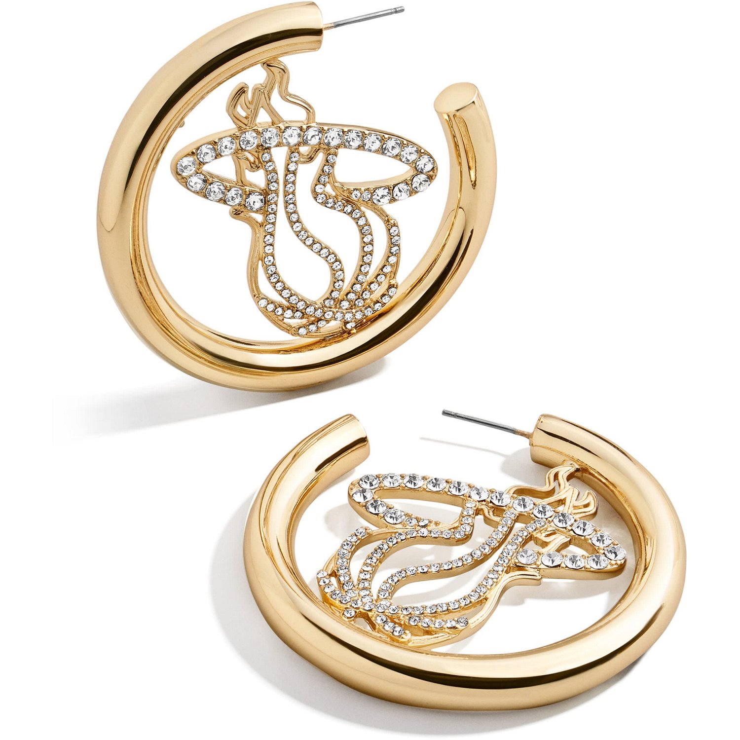 BaubleBar Miami Heat Logo Large Hoop Earrings | Academy
