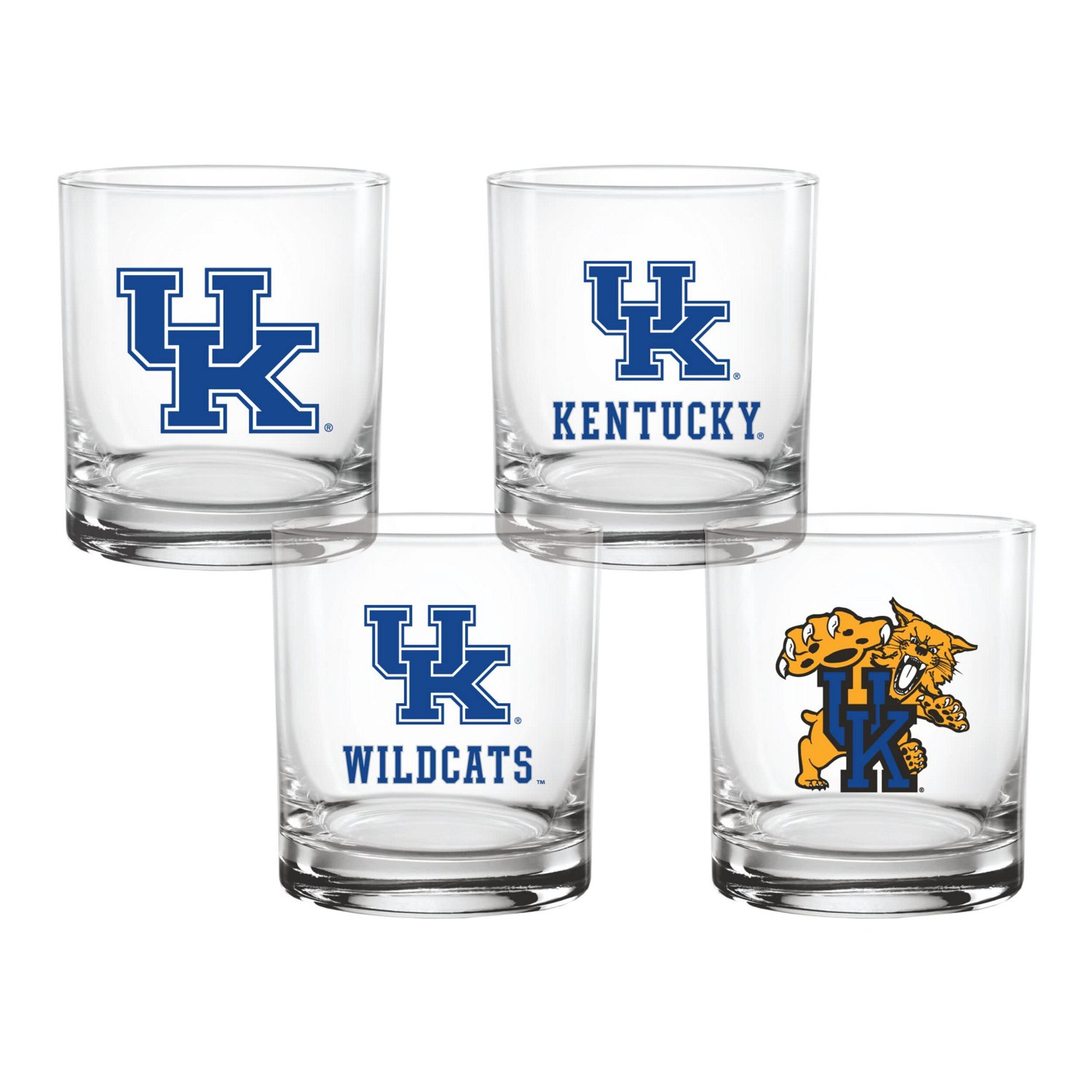 Kentucky Wildcats 4-Pack Collector's 14oz Rocks Glass Set | Academy