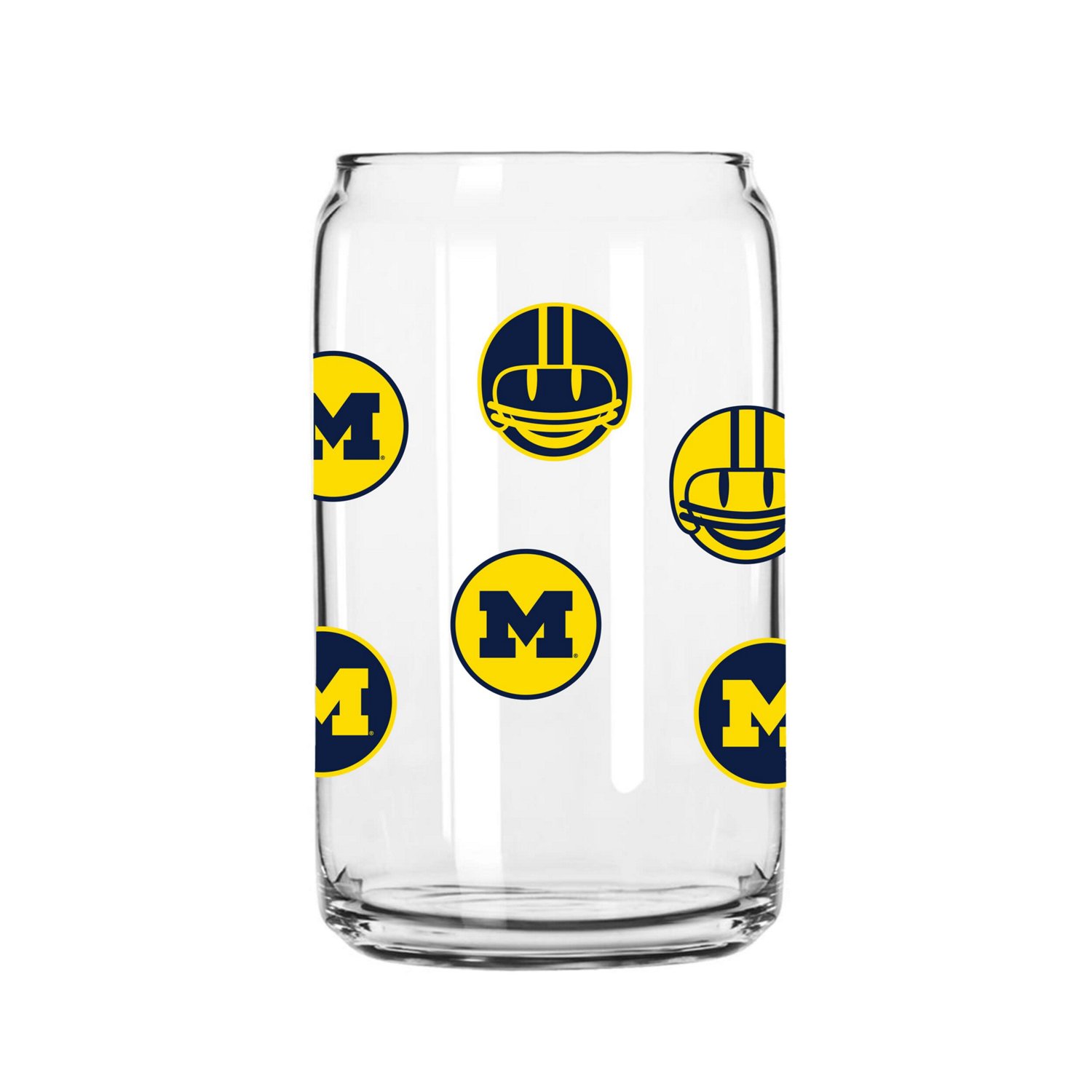 Michigan Wolverines 16oz Smiley Can Glass | Academy