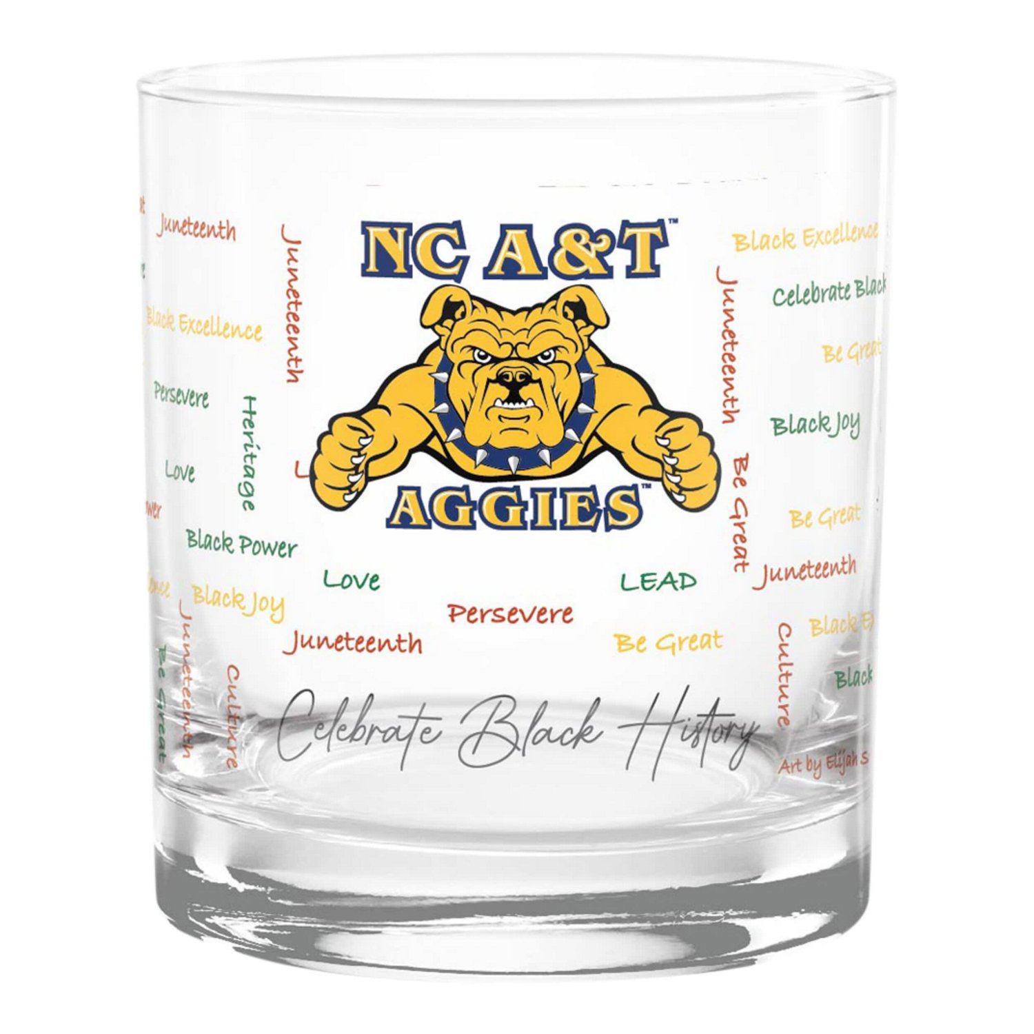 North Carolina AT Aggies 14oz History Month Rocks Glass | Academy