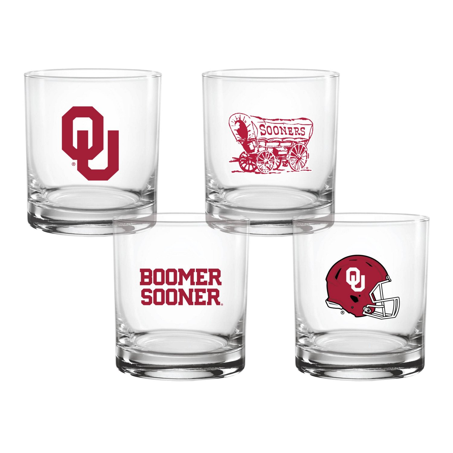 Oklahoma Sooners 4-Pack Collector's 14oz Rocks Glass Set | Academy