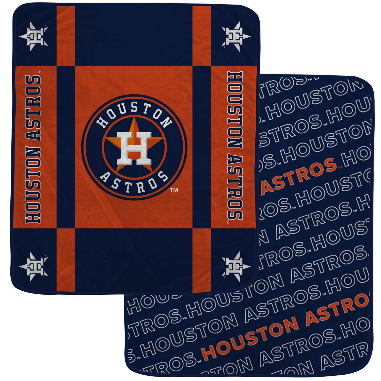 Pegasus Houston Astros 60 x 70 Reverse Block Double-Sided Ultra Cozy ...
