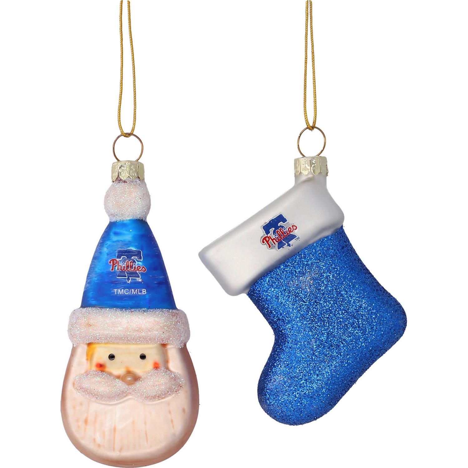 Philadelphia Phillies Two-Pack Santa Stocking Blown Glass Ornament Set ...