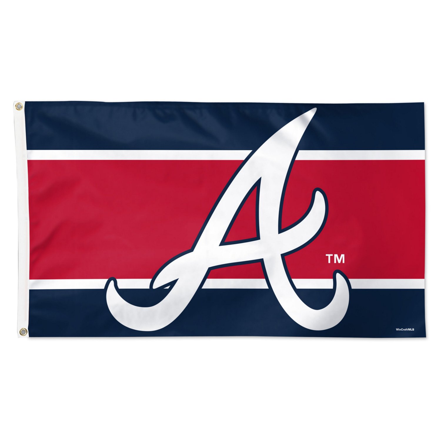 WinCraft Atlanta Braves 3' x 5' Horizontal Stripe Deluxe Single-Sided ...