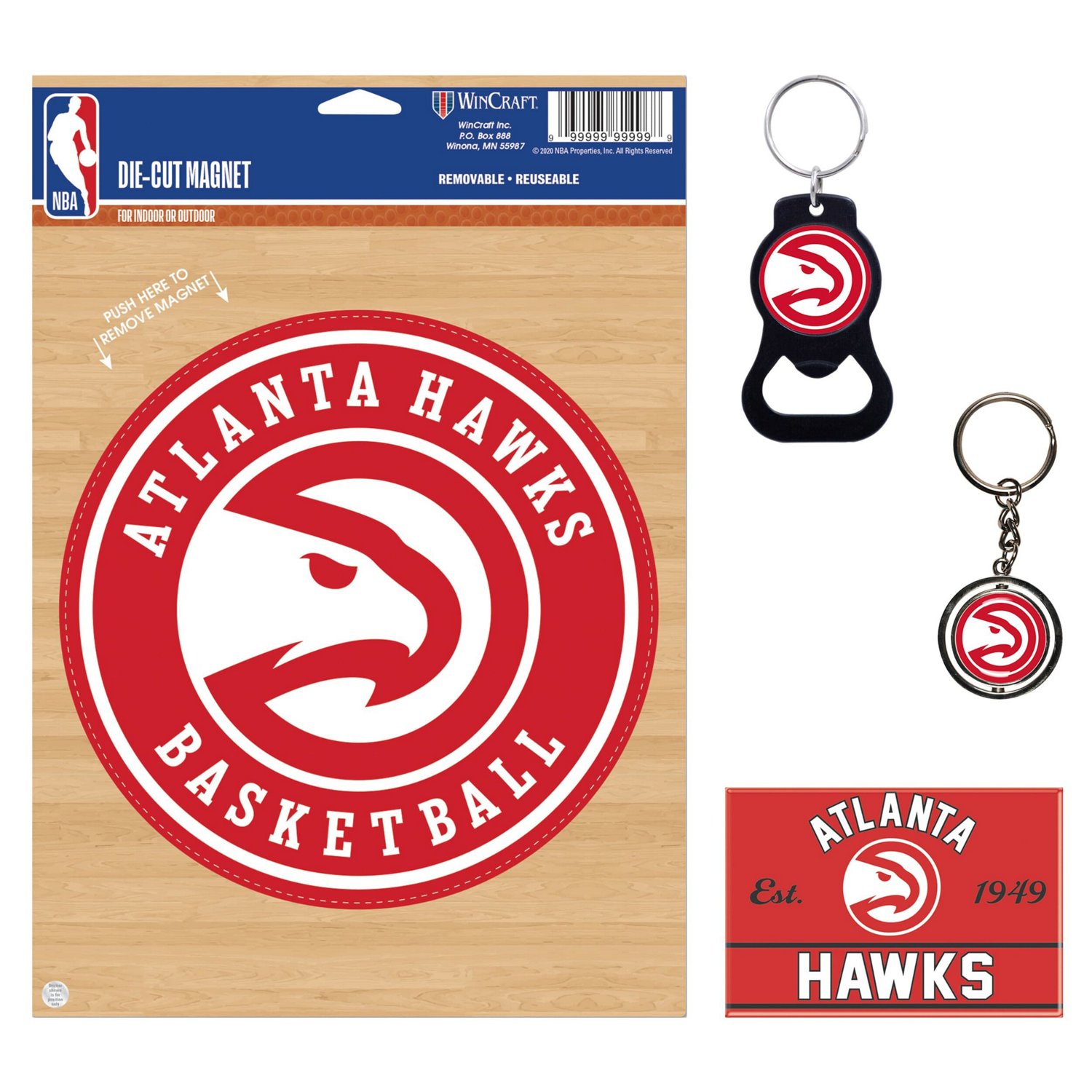 WinCraft Atlanta Hawks 4-Pack Key Rings and Magnets Set | Academy
