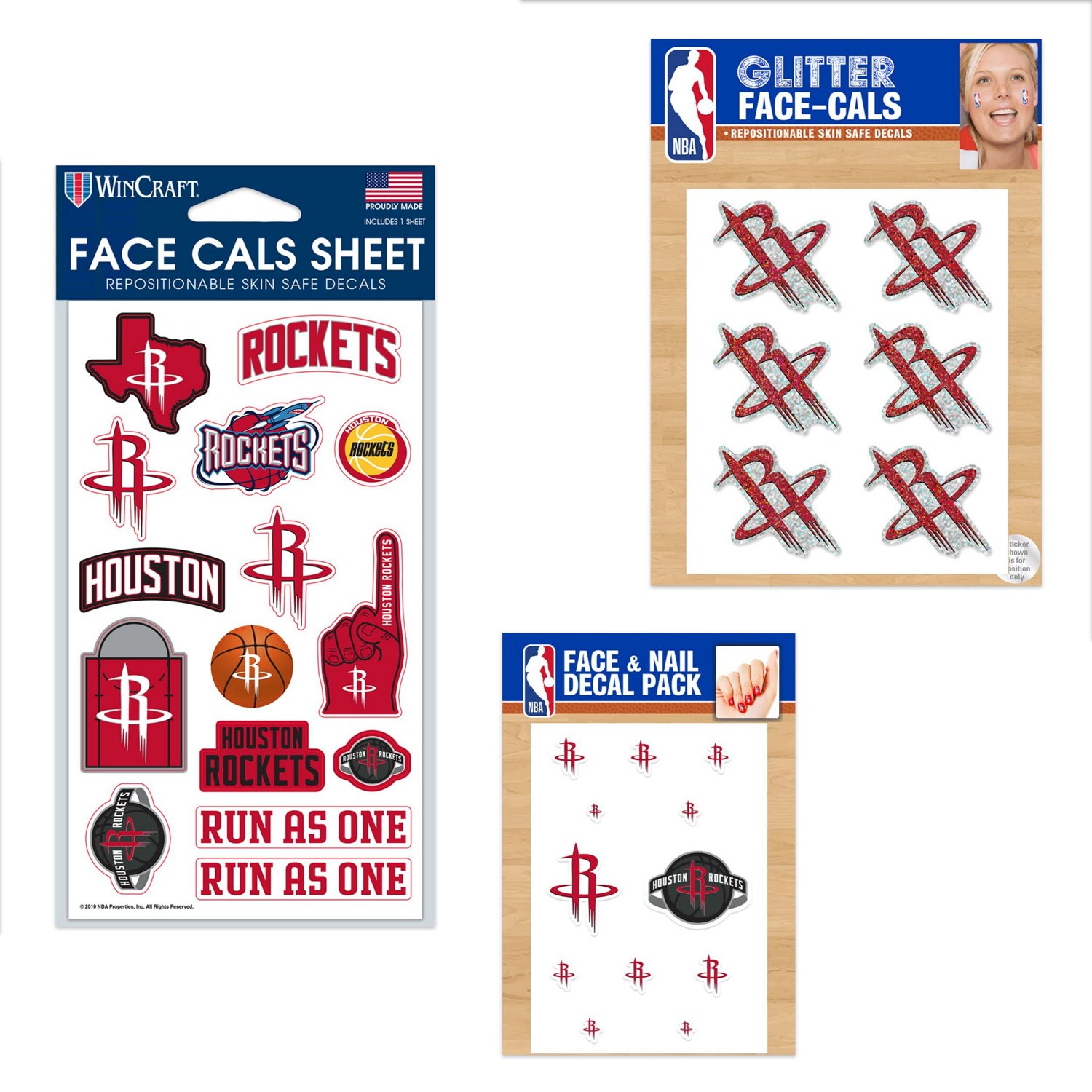 WinCraft Houston Rockets 4" x 7" Waterless Tattoos Set | Academy
