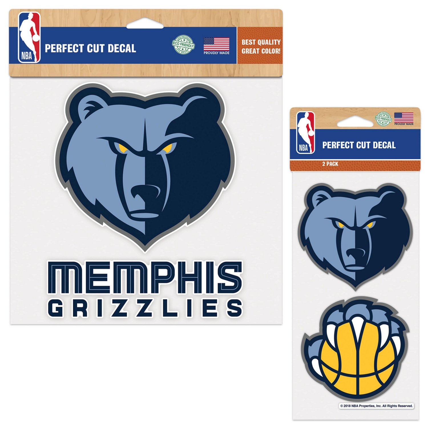 WinCraft Memphis Grizzlies Perfect Cut Decal Two-Pack Set | Academy