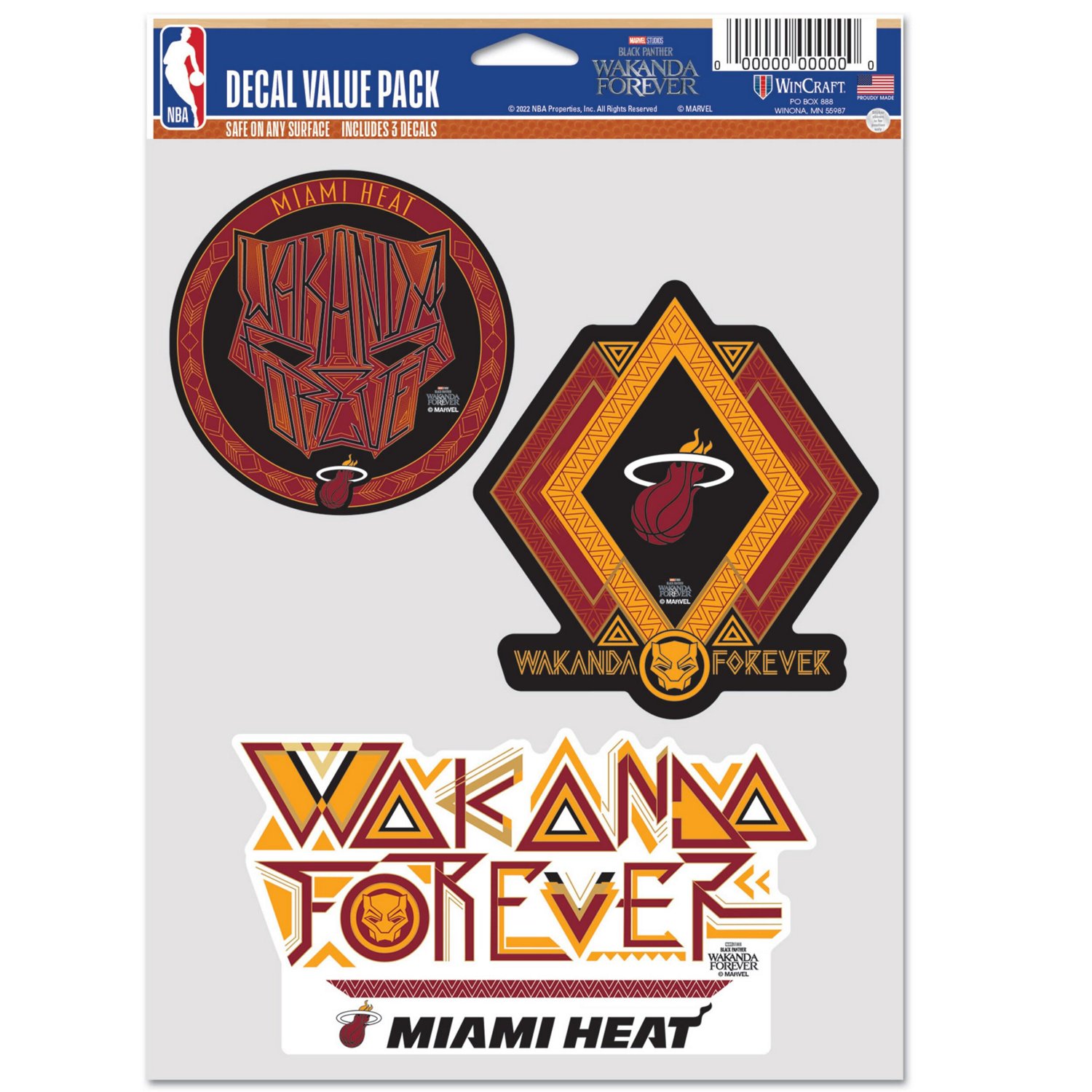 WinCraft Miami Heat Three-Pack Panther 2 Fan Decal Set | Academy