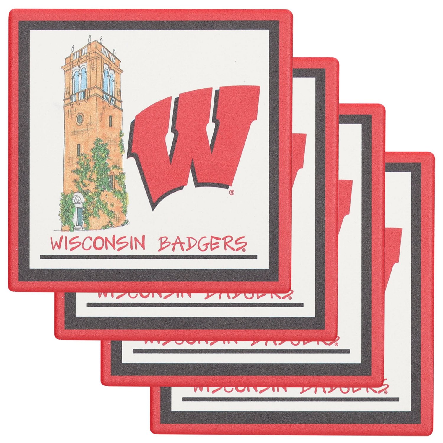 Wisconsin Badgers Four-Pack Coaster Set | Academy