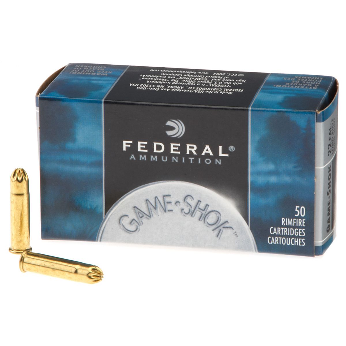 Federal Game-Shok No. 12 Lead Bird Shot .22 LR 25-Grain Rimfire ...