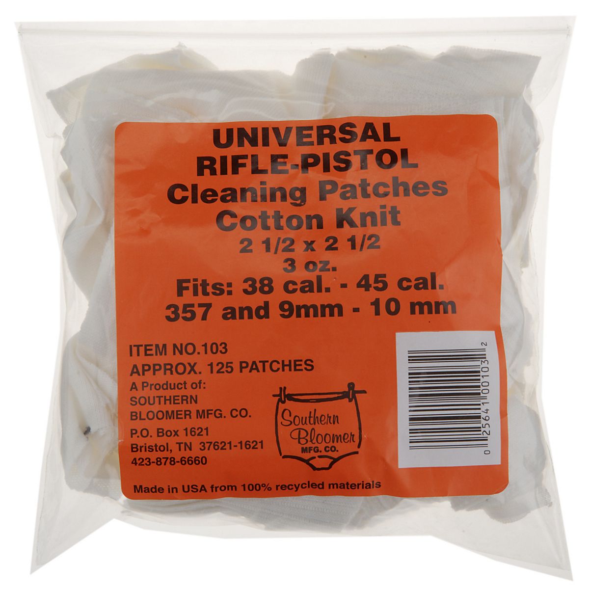 Southern Bloomer Universal Rifle/Pistol Cleaning Patches 125-Pack | Academy