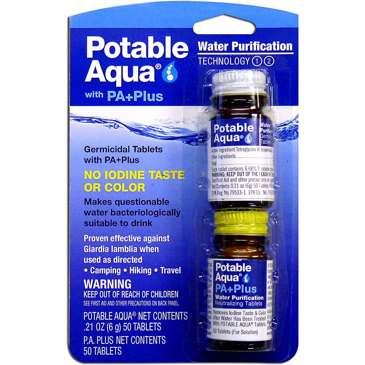 Potable Aqua® Water Purification Tablets with PA Plus 2-Pack | Academy
