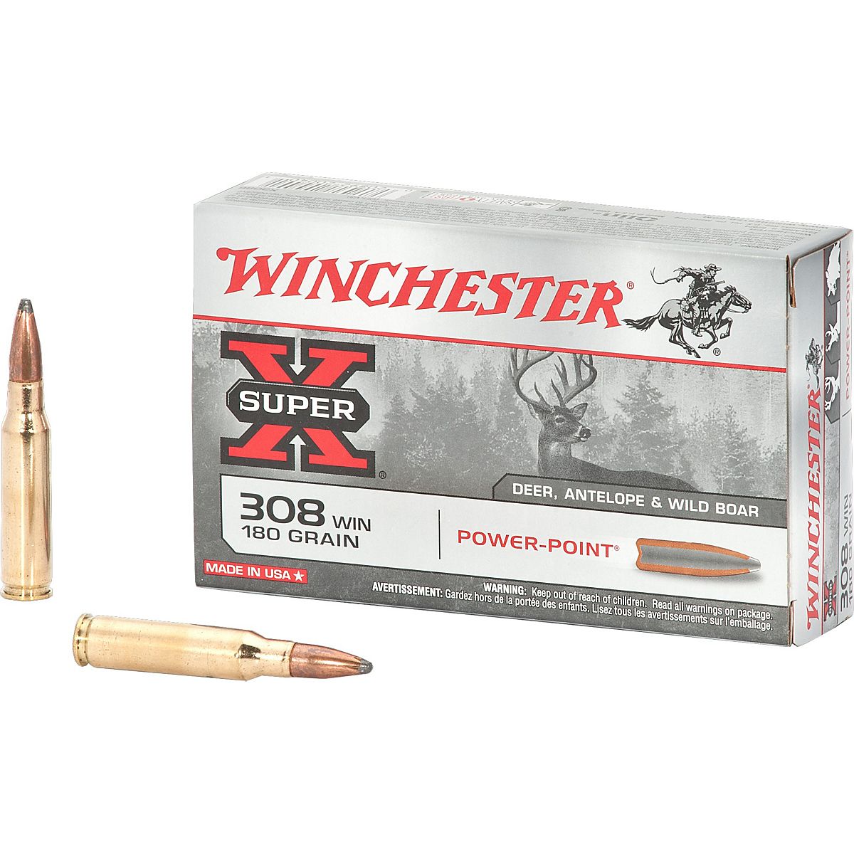 Winchester Super-X 308 Caliber 180-Grain Power-Point Ammunition - 20 ...
