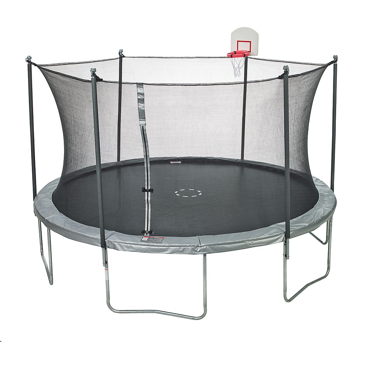 JumpZone 15 ft Trampoline with DunkZone Basketball Hoop & Spinner Flash ...