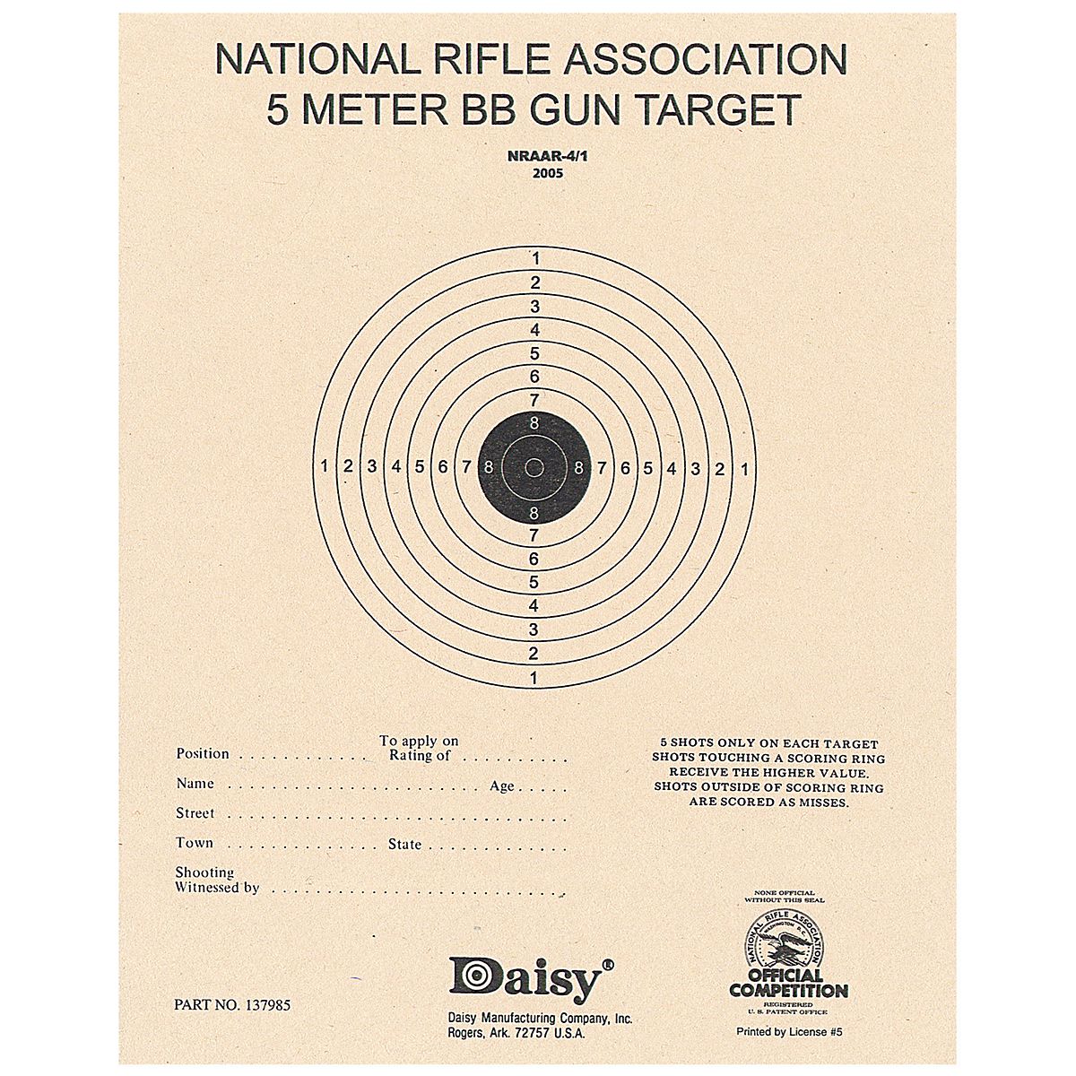 Daisy® 5 m Paper BB Targets 50-Pack | Academy