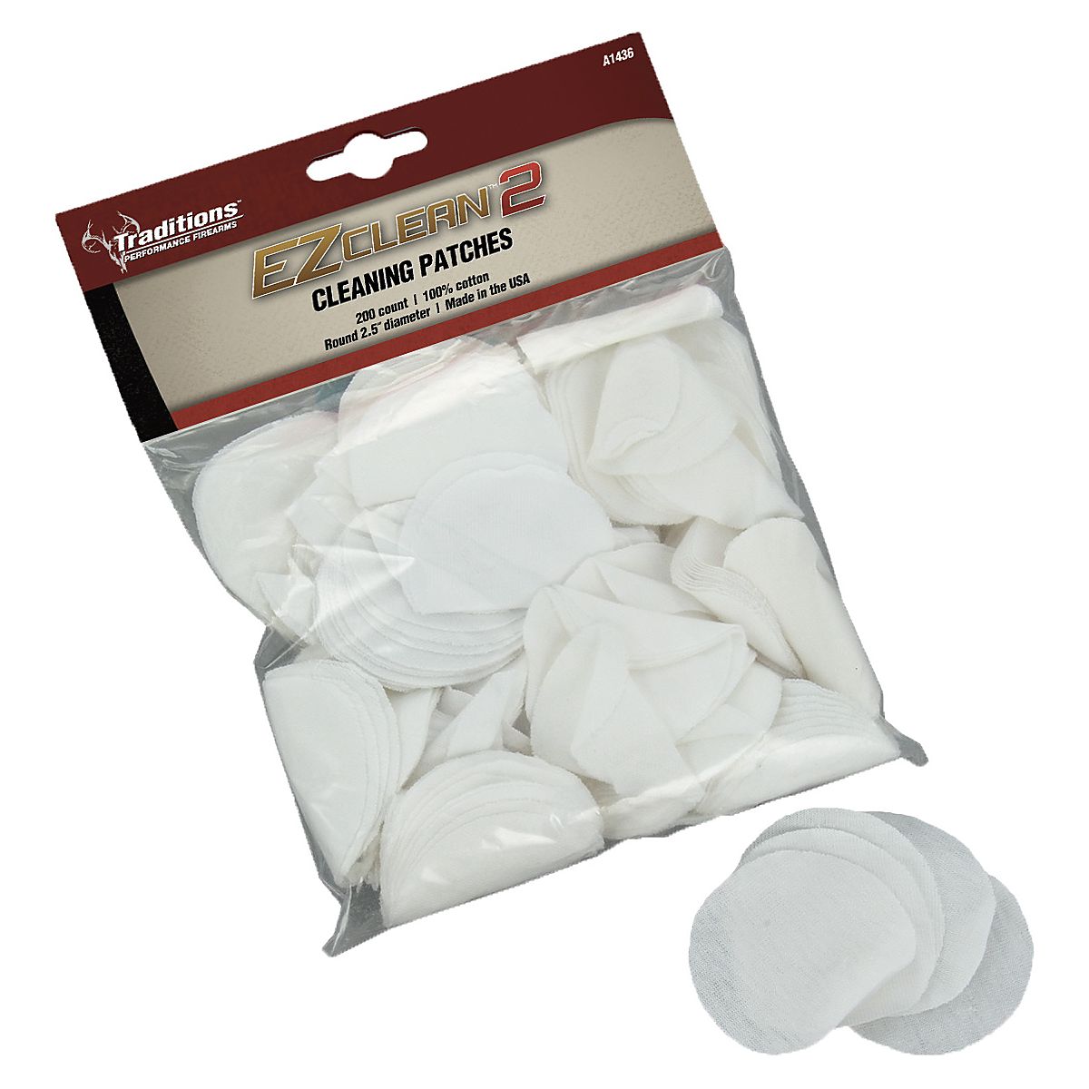 Traditions EZ Clean 2 .45 - .54 Caliber Cleaning Patches 200-Pack | Academy